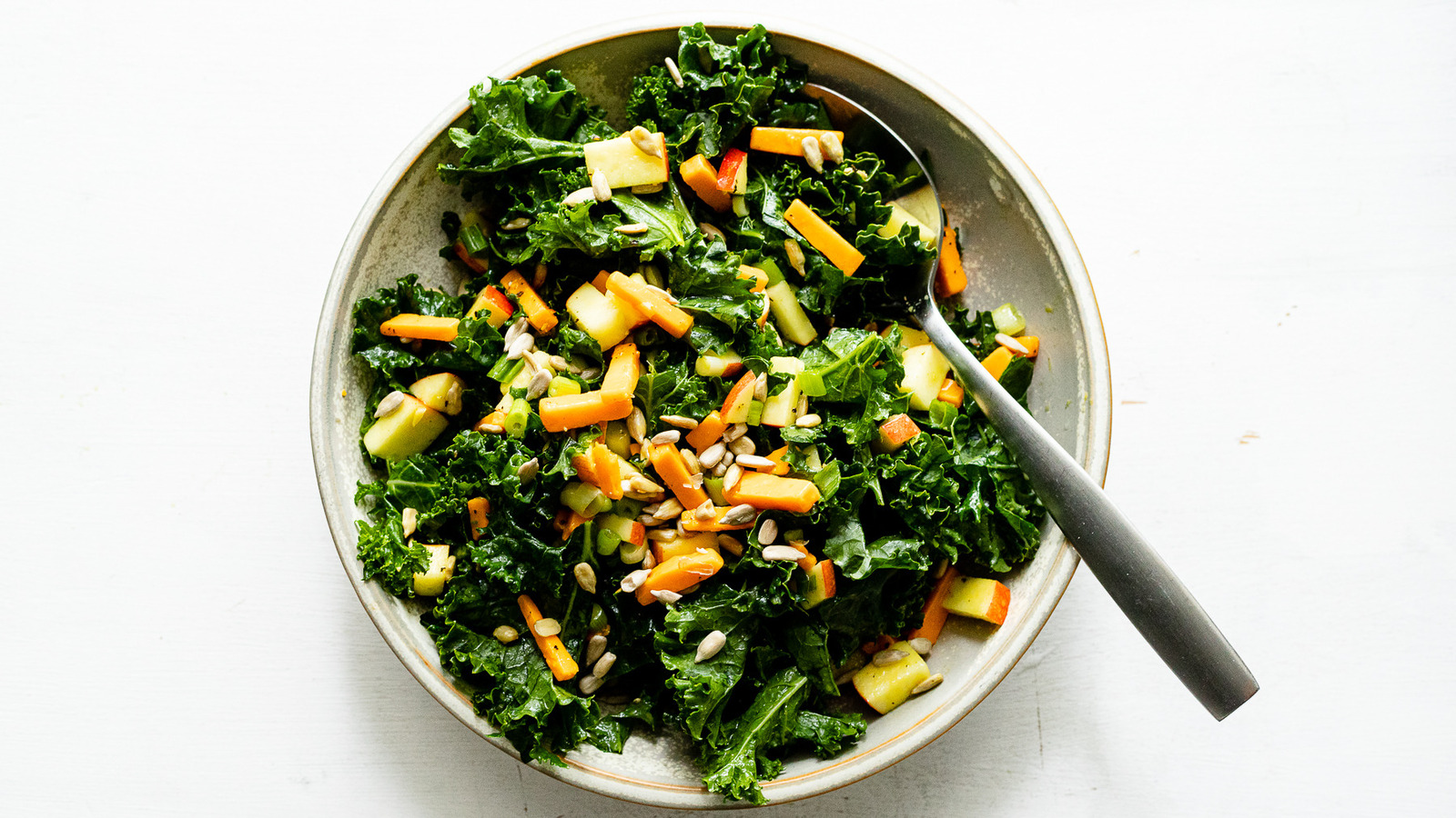 Healthy Kale Apple Cheddar Salad Recipe